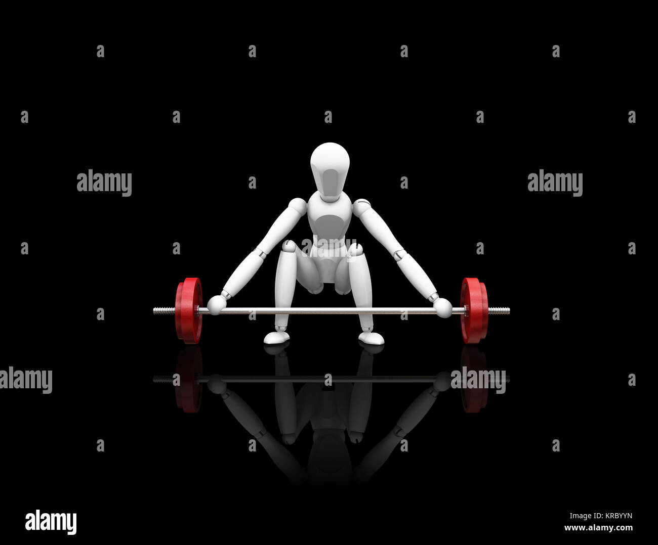 3D render of a man lifting weights Stock Photo - Alamy