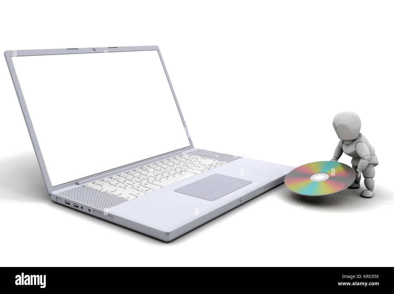 3d man working computer on Cut Out Stock Images & Pictures - Alamy