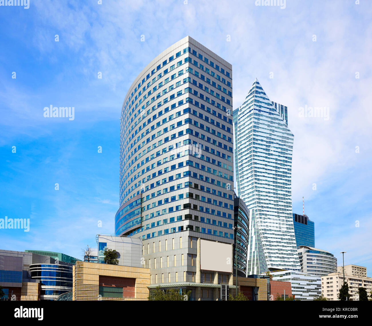 Golden Terraces and Zlota 44 Skyscraper in Warsaw Stock Photo - Alamy