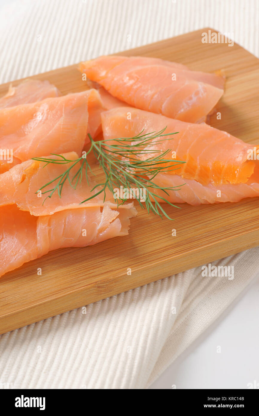 Smoked salmon slices Stock Photo - Alamy