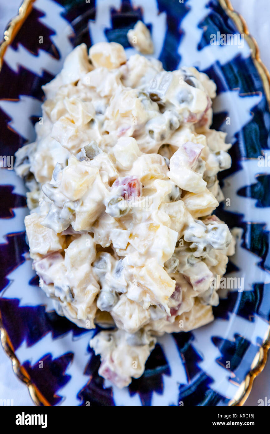 Typical Uzbek Food (Potato Salad) Bukhara, Uzbekistan Stock Photo - Alamy