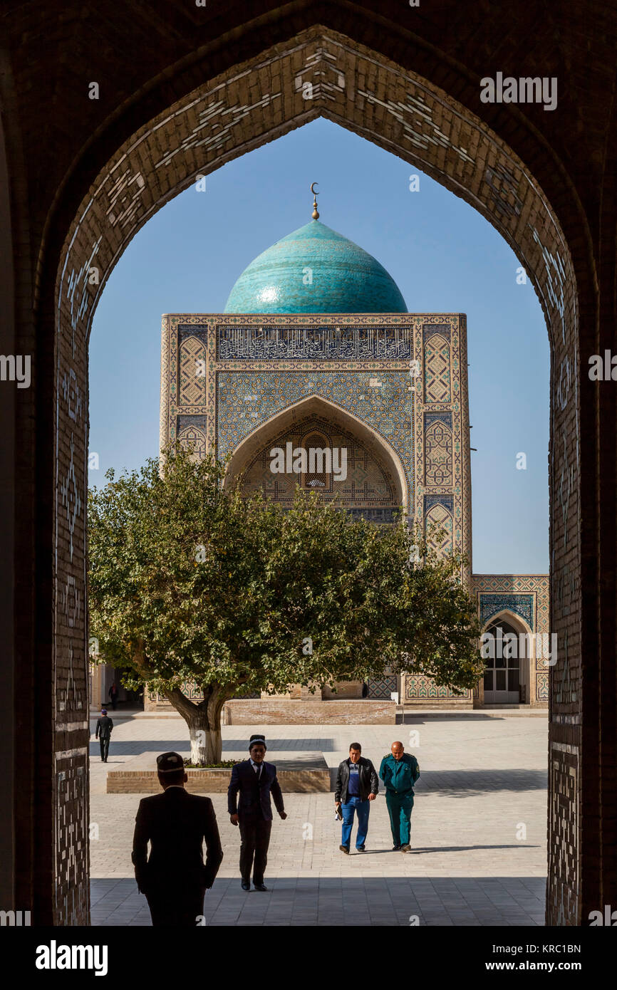 The Inner Courtyard Of The Kalyan Mosque, Bukhara, Uzbekistan Stock ...