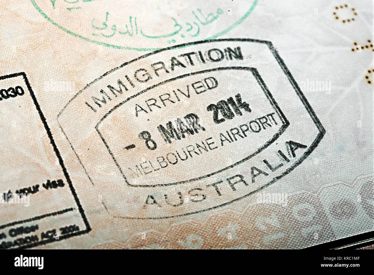 Australian Passport Stamp Stock Photo - Alamy