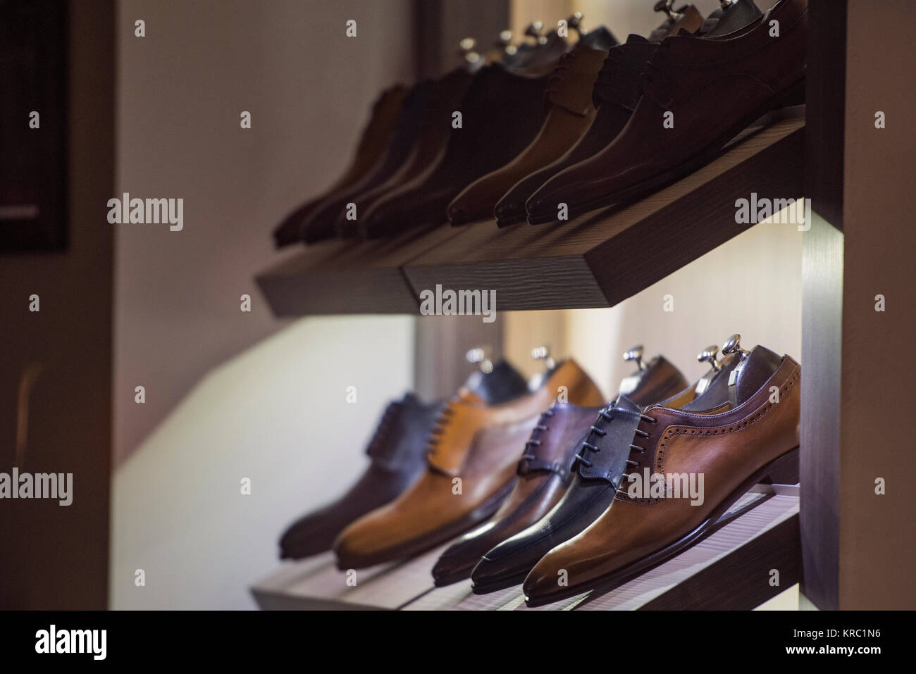 Elegant men shoes in a store in Paris Stock Photo - Alamy