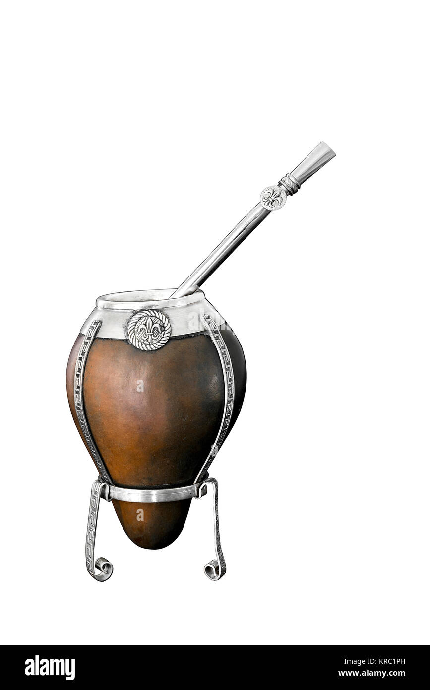 a typical Argentinean mate on a white background Stock Photo - Alamy