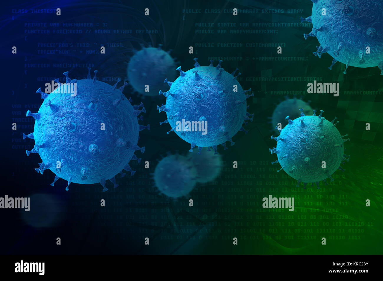 Digital background. Computer virus. Network security concept 3D ...