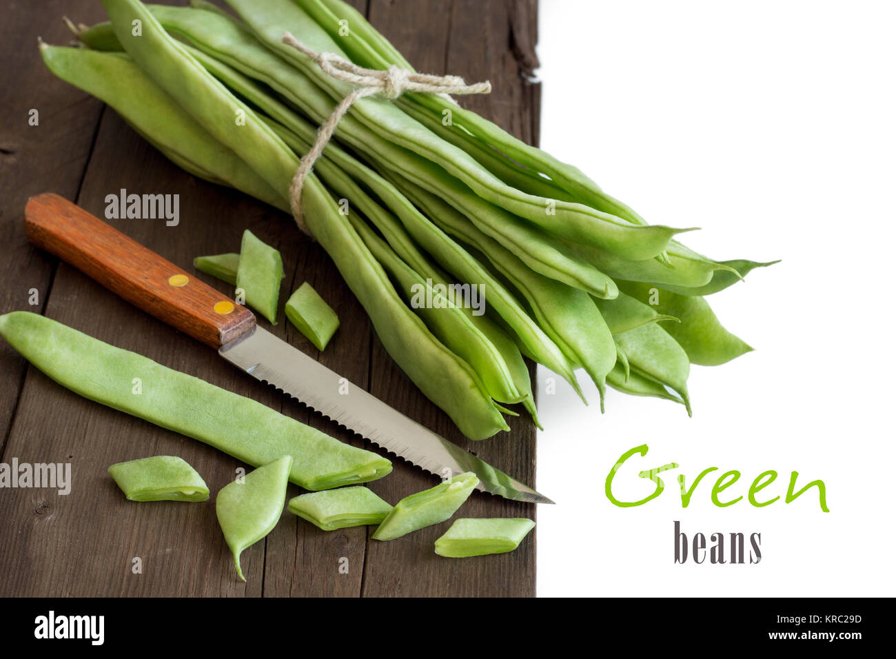 Piattoni green beans Stock Photo - Alamy