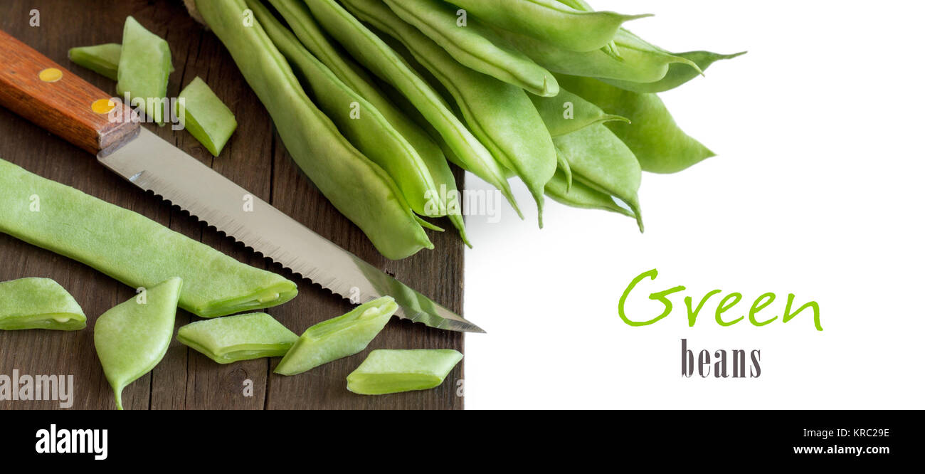 Piattoni green beans Stock Photo - Alamy