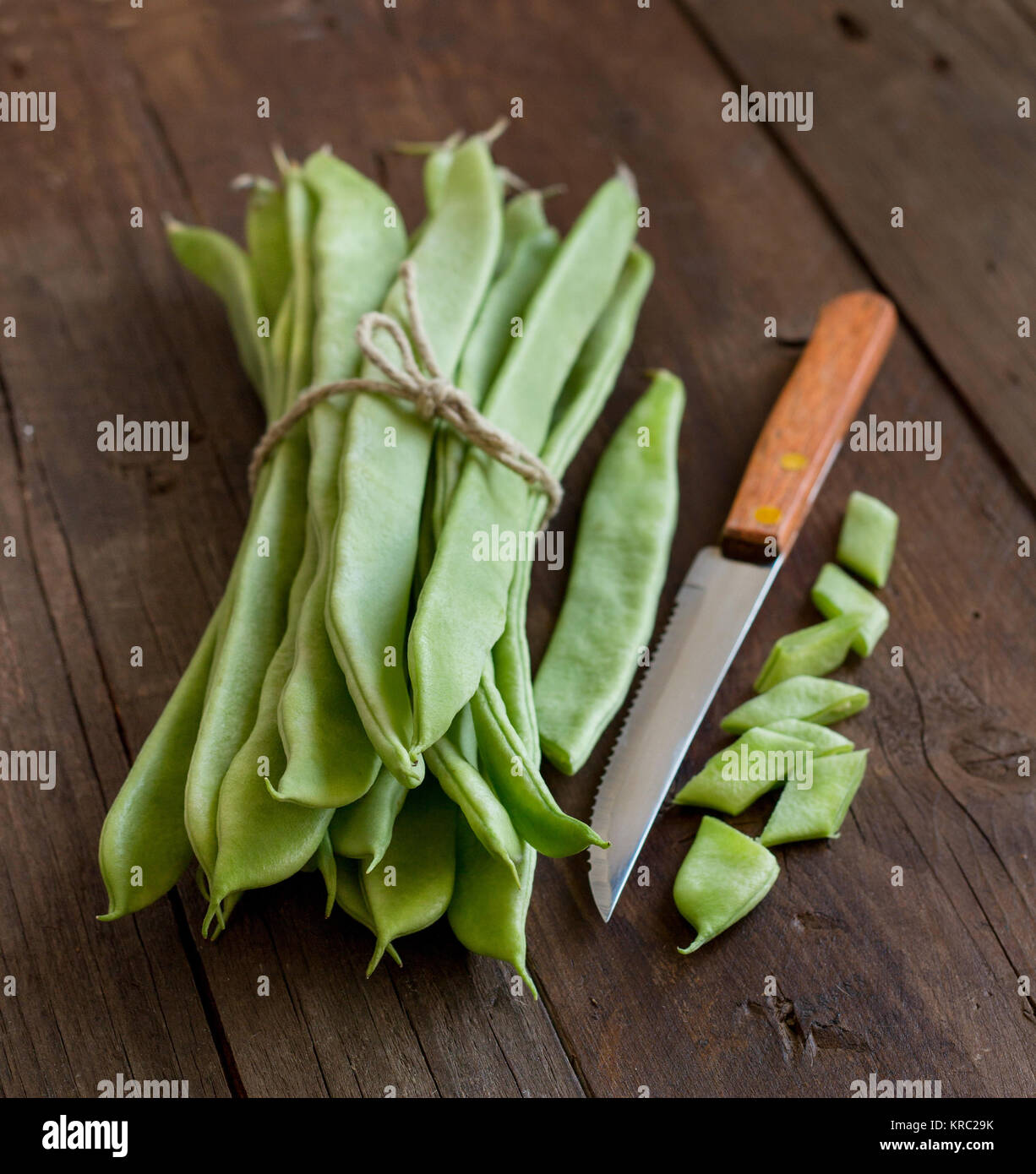 Piattoni green beans Stock Photo - Alamy
