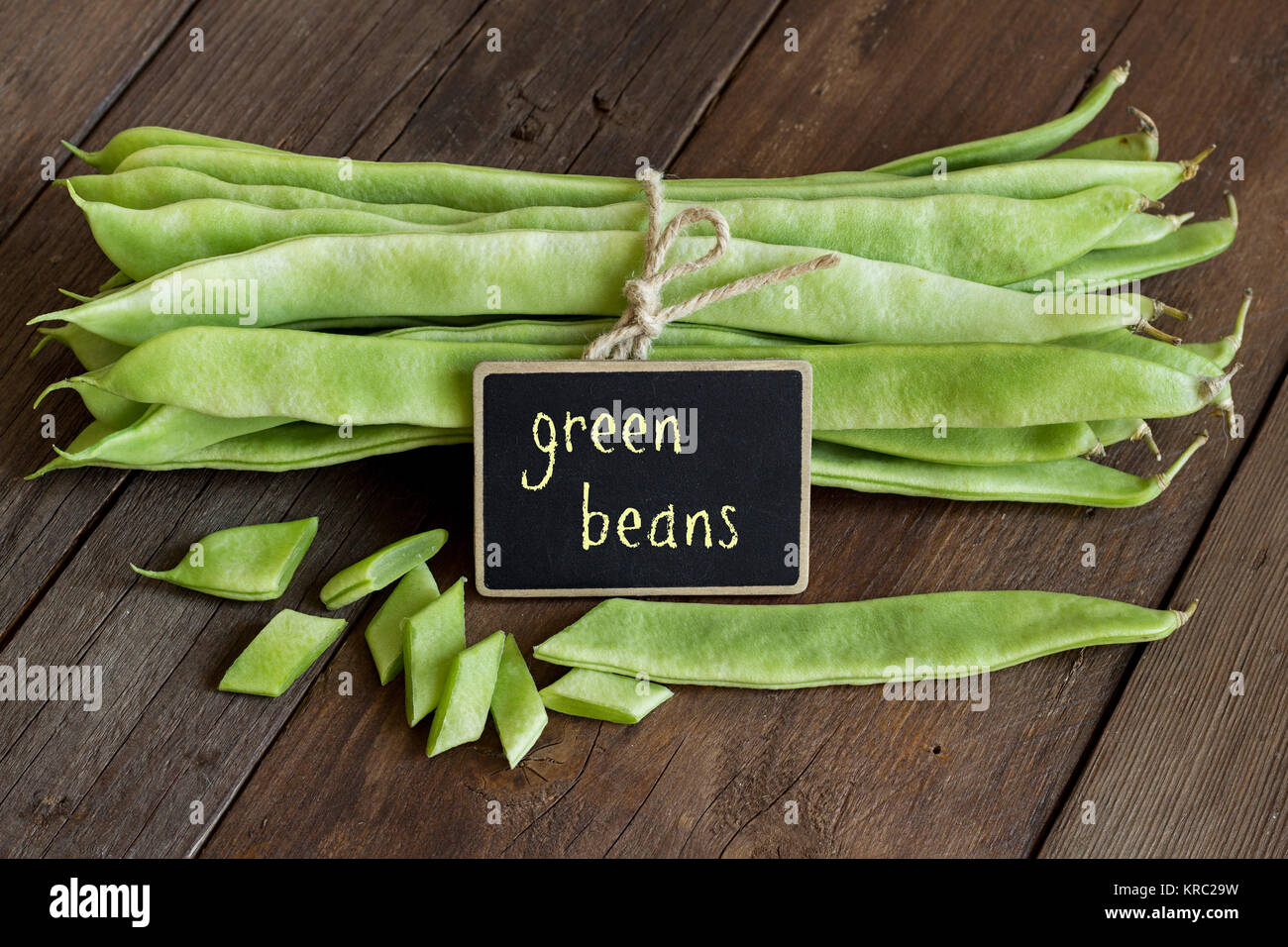 Piattoni green beans Stock Photo - Alamy
