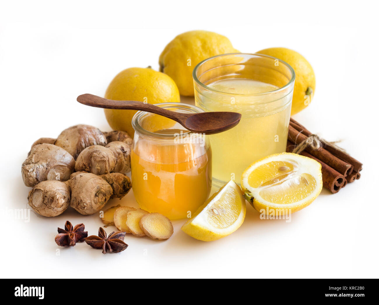 Honey, lemon and ginger tonic Stock Photo - Alamy