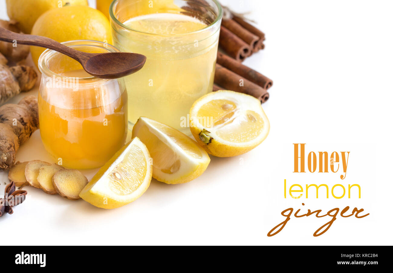 Honey, lemon and ginger tonic Stock Photo - Alamy