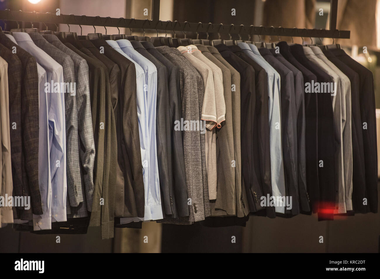 Clothing store inside clothes racks display hi-res stock photography ...