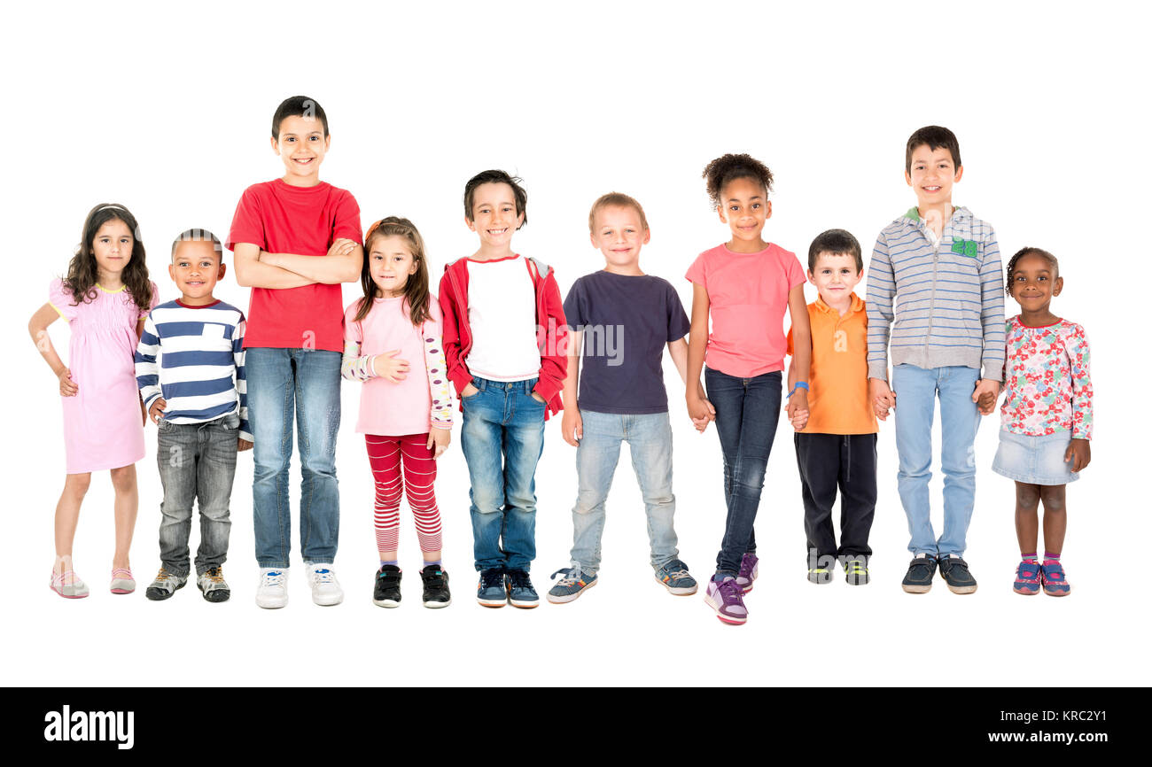 Group happy carefree friends Cut Out Stock Images & Pictures - Alamy