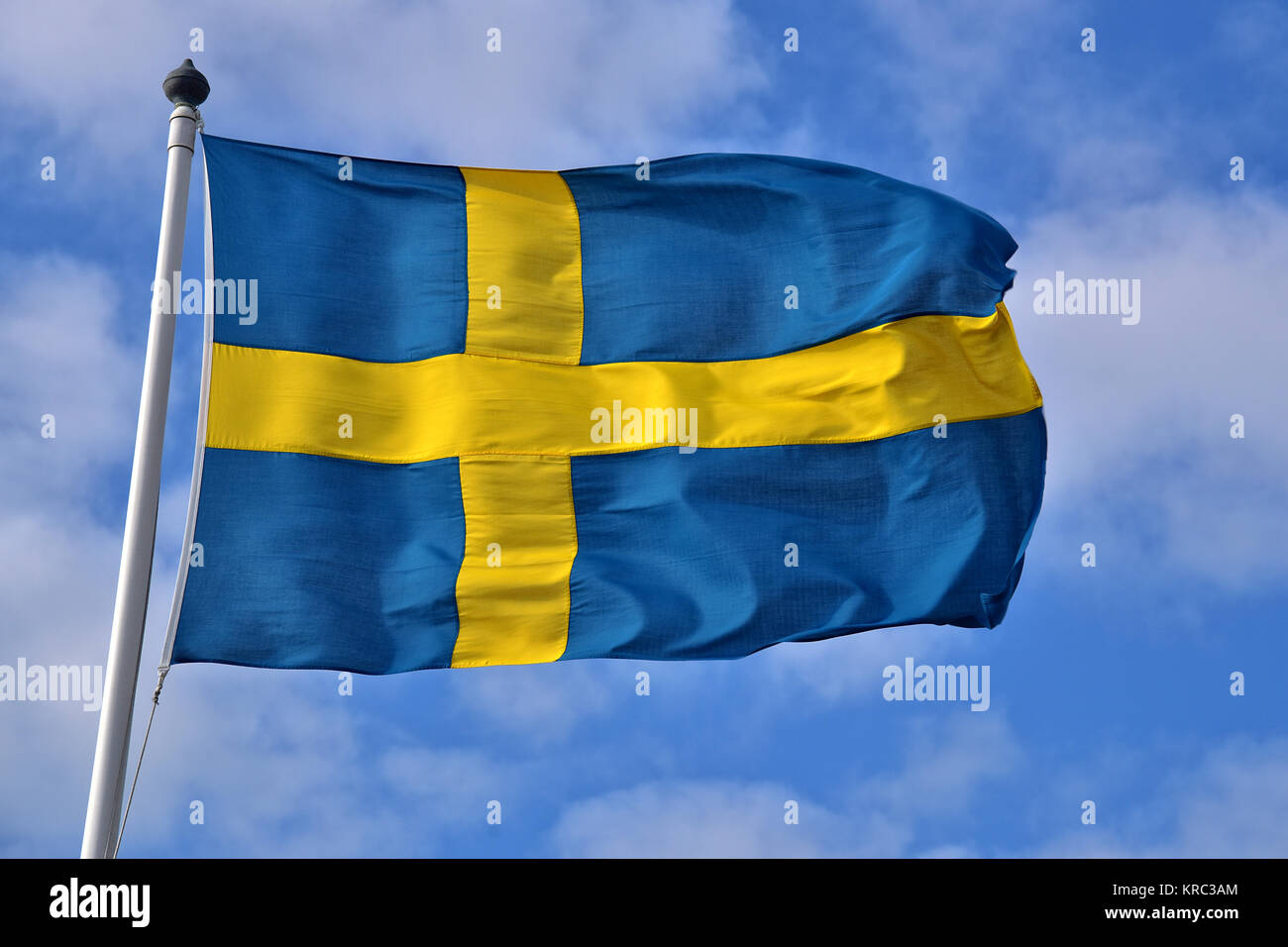 Swedish flag blue yellow cross hi-res stock photography and images - Alamy