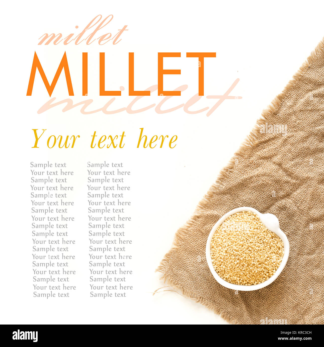 Raw millet in a bowl Stock Photo - Alamy