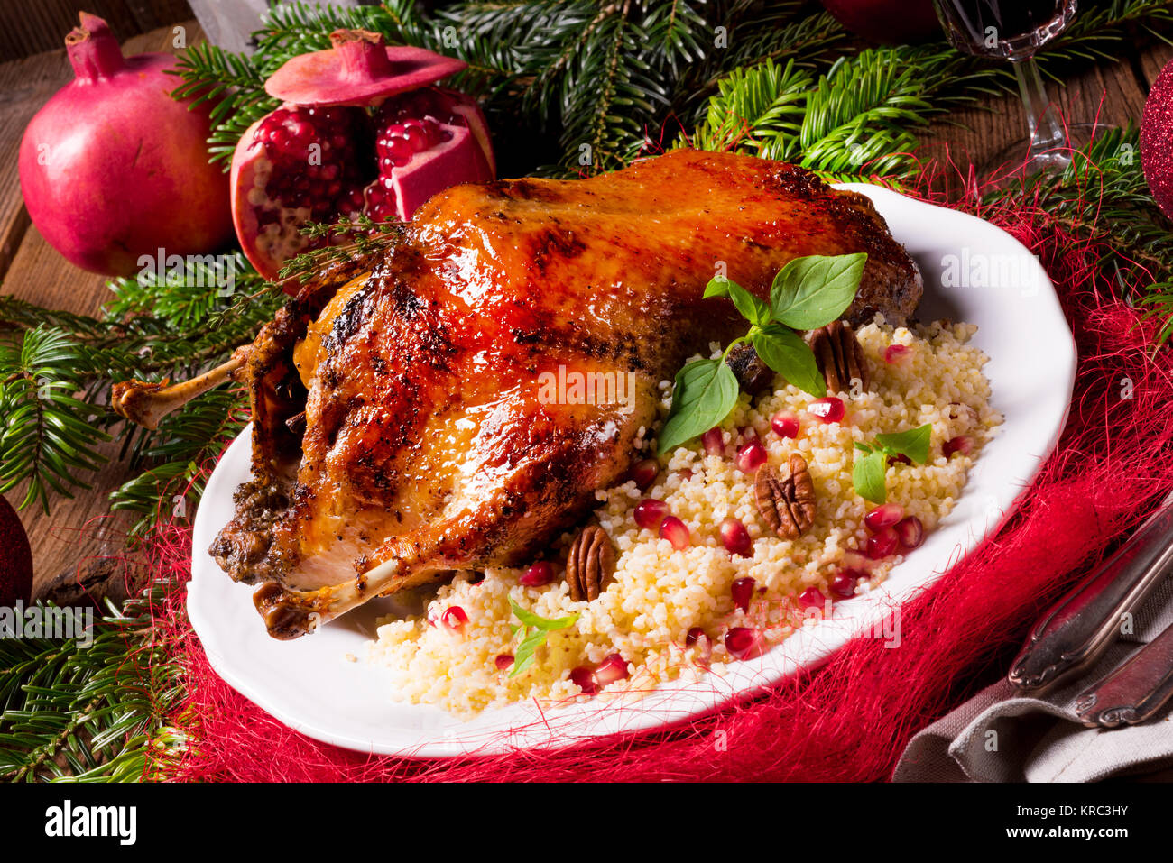 Christmas duck with millet Stock Photo - Alamy
