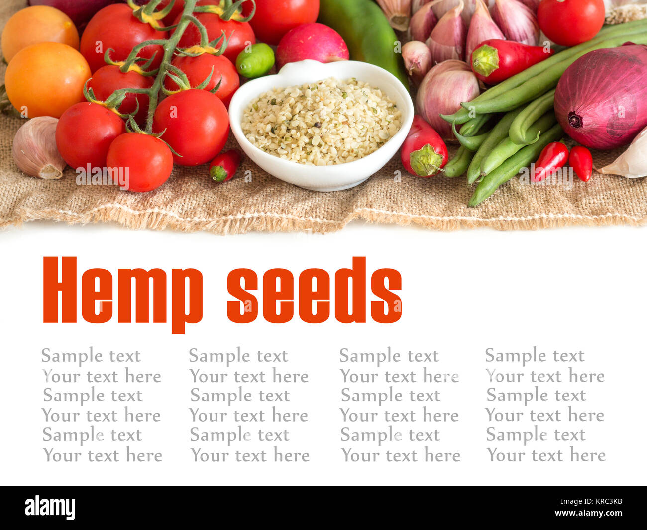 Raw organic hemp seeds and vegetables Stock Photo - Alamy