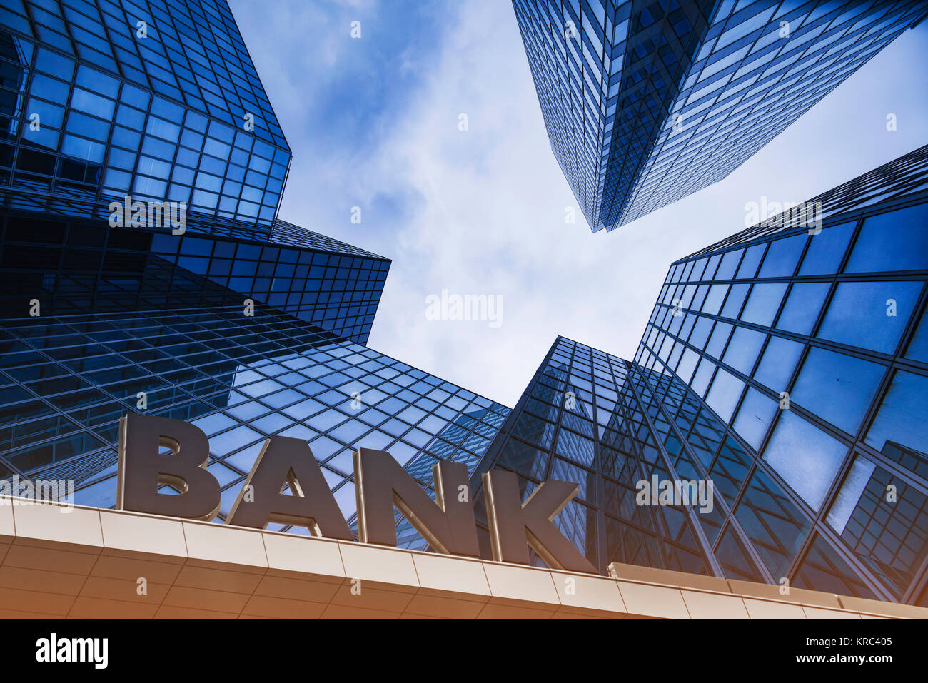 Bank building in a business area Stock Photo - Alamy