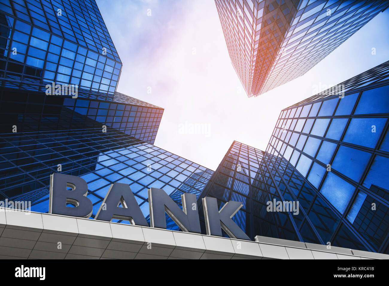 Bank building in a business area Stock Photo - Alamy