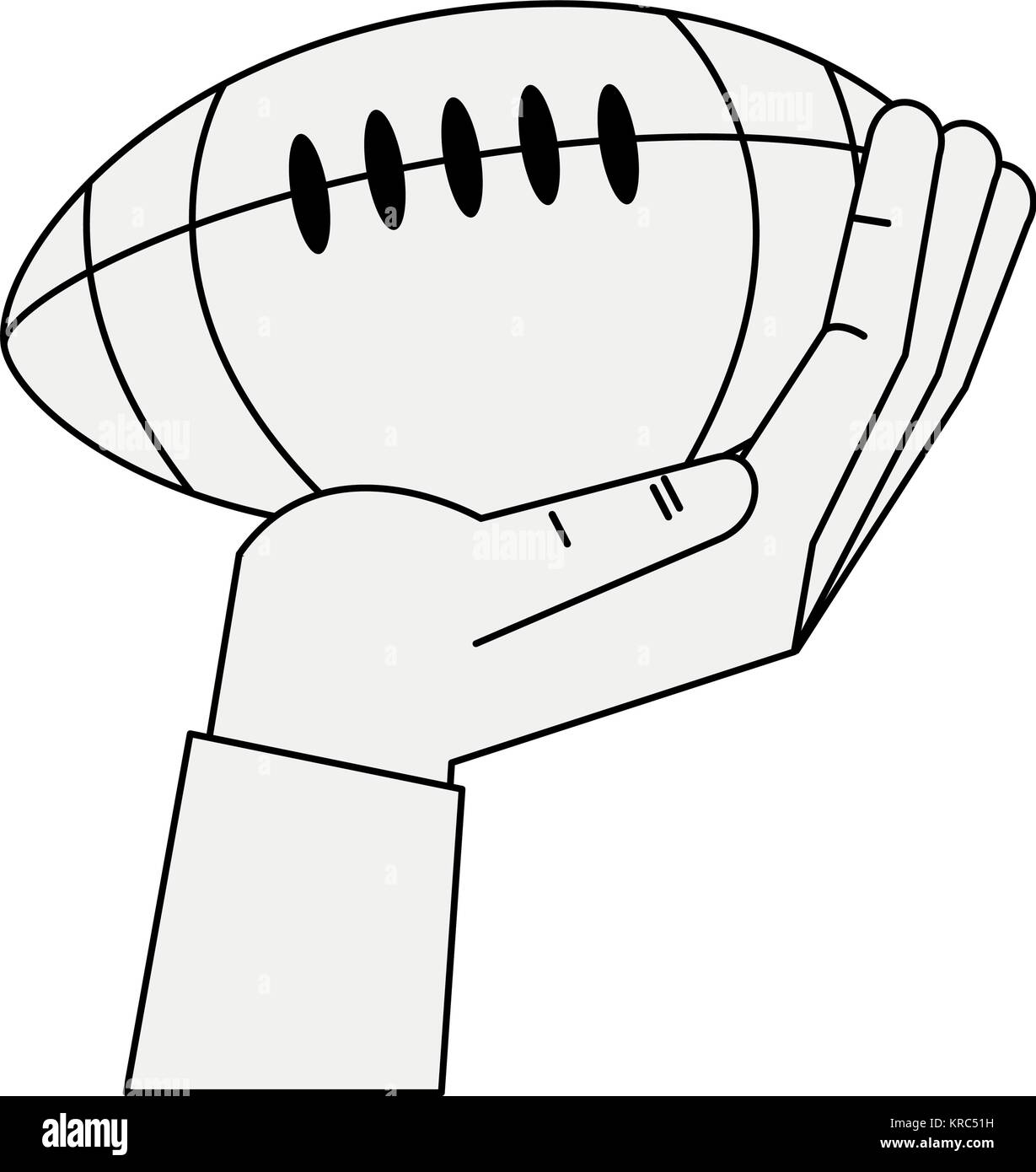 Hand holding American football ball Stock Vector Image & Art - Alamy