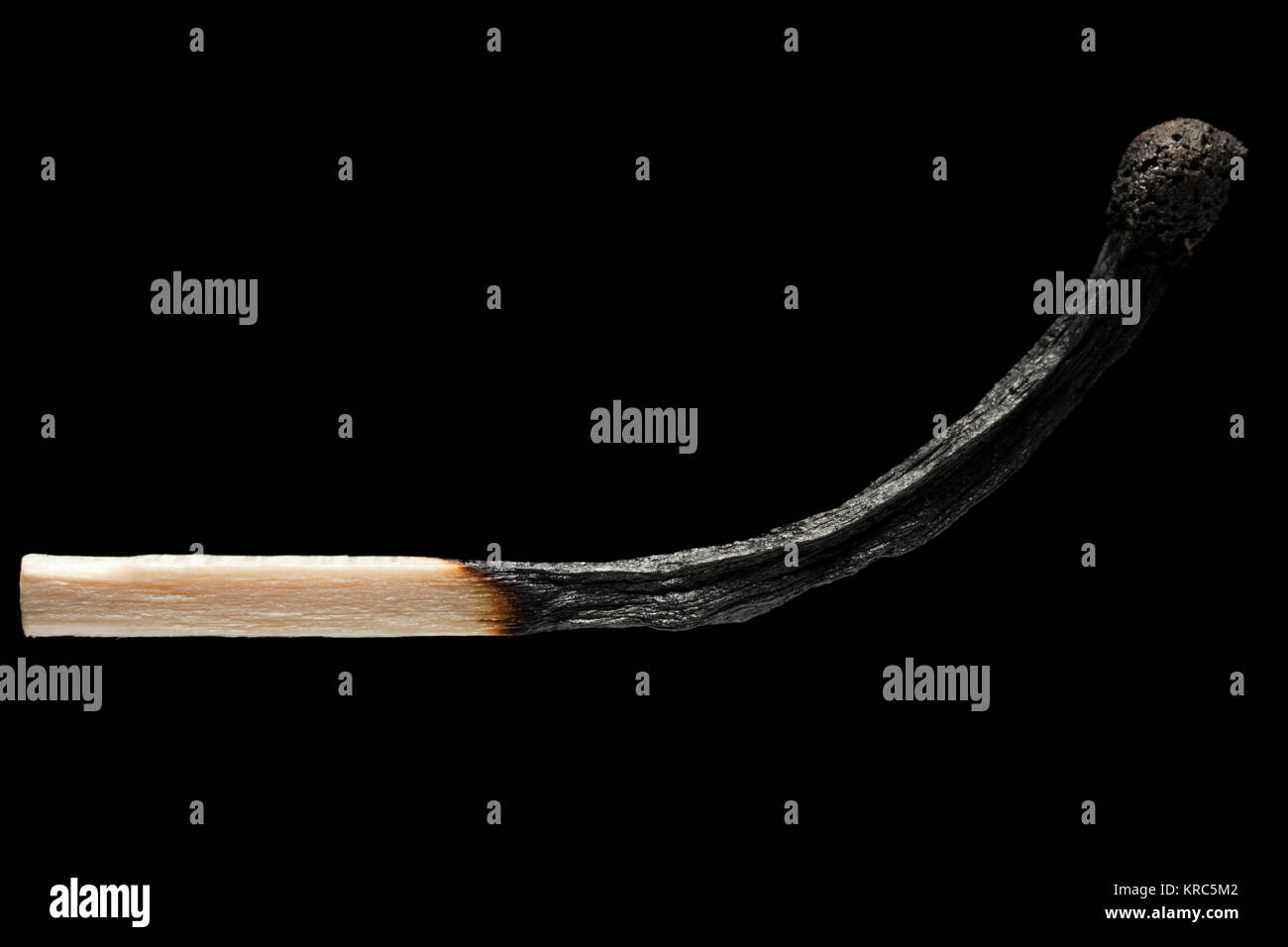 Fire flame heat burnt wooden match black isolated Stock Photo - Alamy