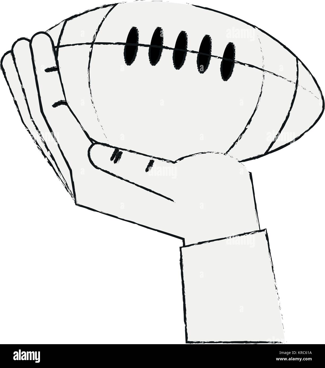 Hand holding American football ball Stock Vector Image & Art - Alamy