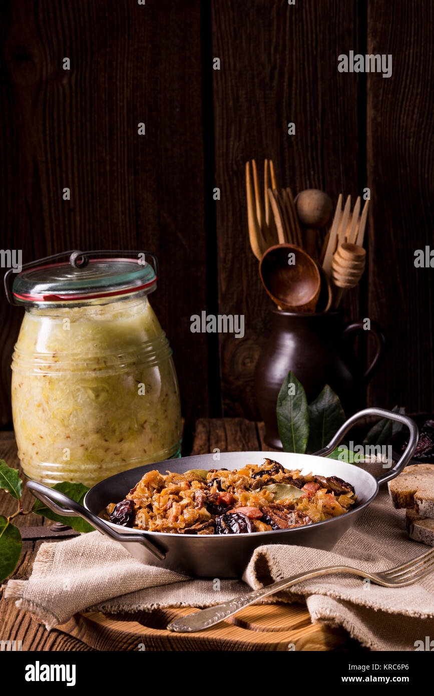 Old Polish traditional bigos Stock Photo - Alamy