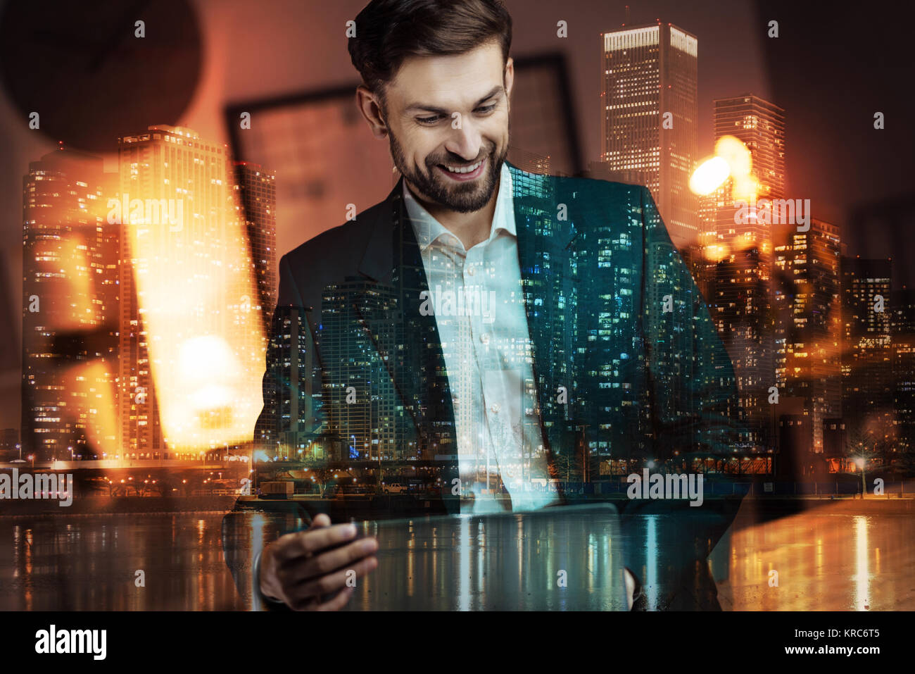 Entrepreneur watching laptop in hi-res stock photography and images - Alamy