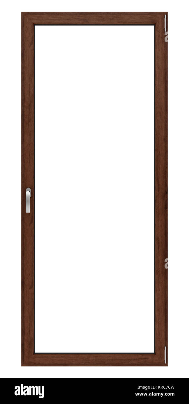 brown wooden window isolated on white background. 3d illustration Stock ...