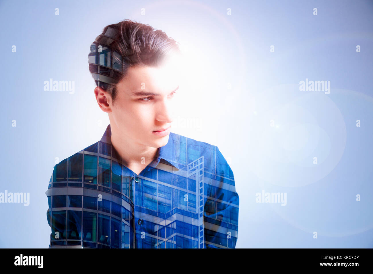 Smart creative man thinking Stock Photo - Alamy