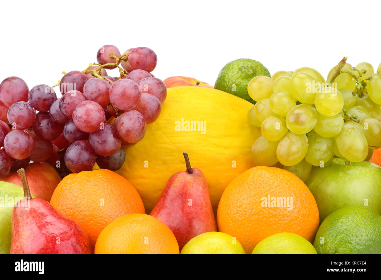 set of fruits isolated on white background Stock Photo - Alamy