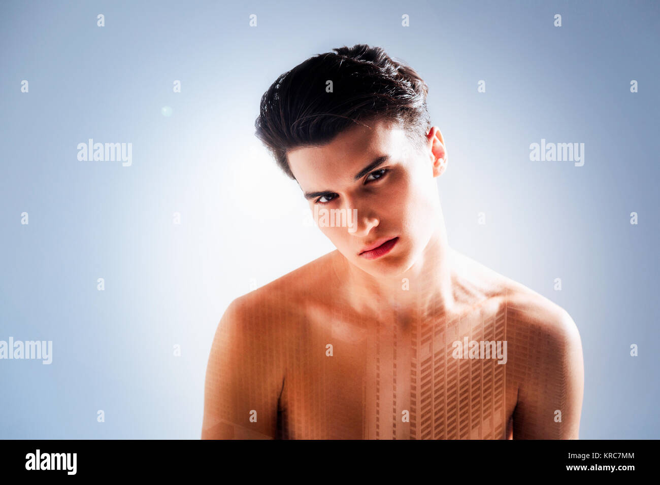 Smart creative man imagining a skyscraper Stock Photo - Alamy