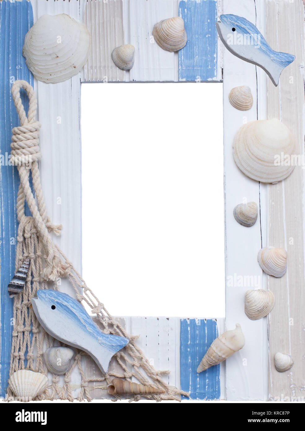 maritime frame with shells and fish and copy area exempted Stock Photo ...