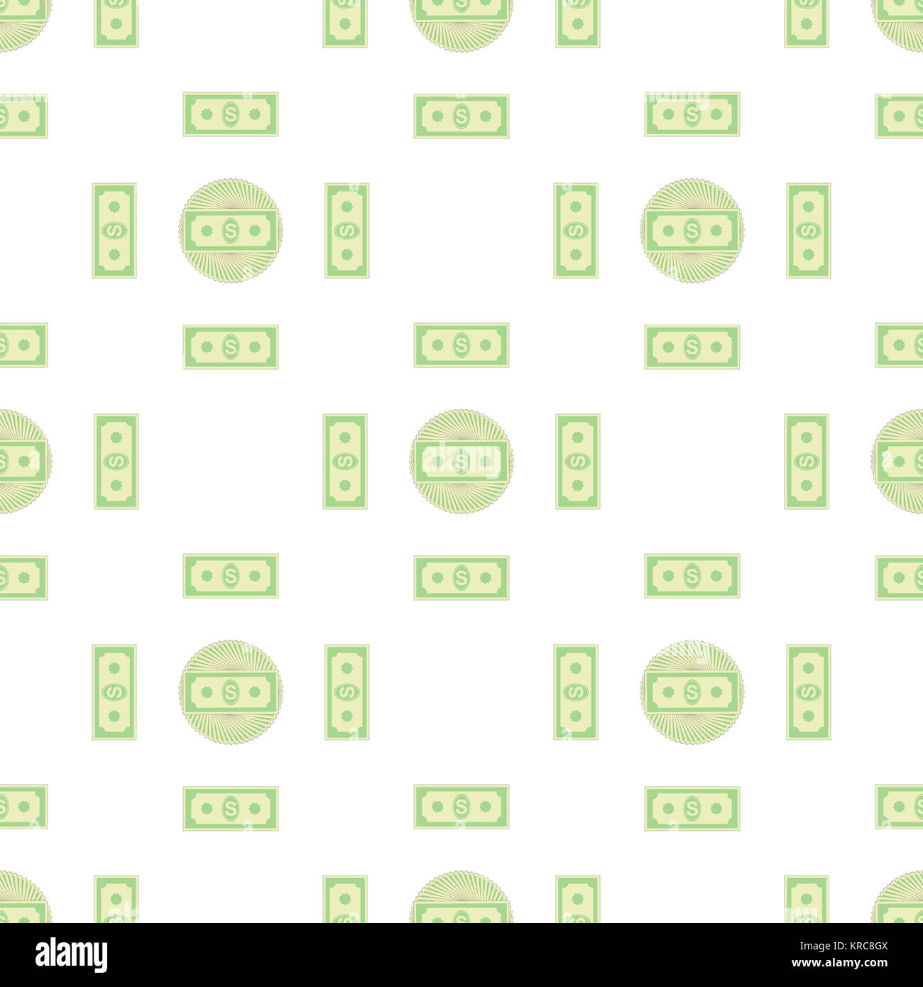 Set of Paper Dollars Seamless Pattern Stock Photo - Alamy