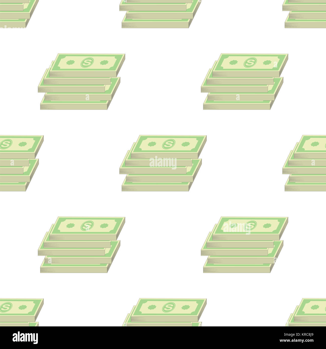 Set of Paper Dollars Seamless Pattern Stock Photo - Alamy