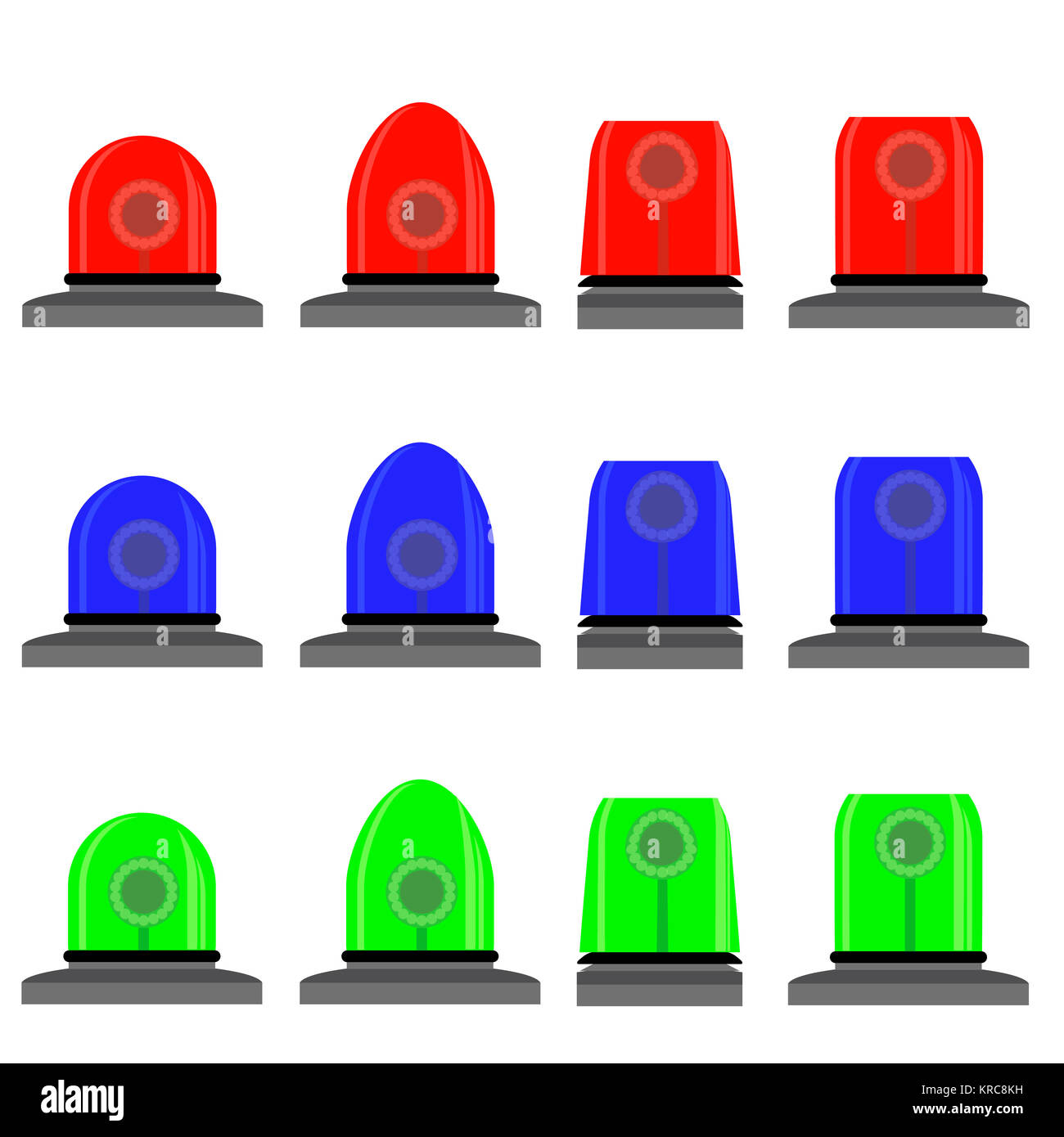 Set of Colorful Siren Isolated Stock Photo - Alamy