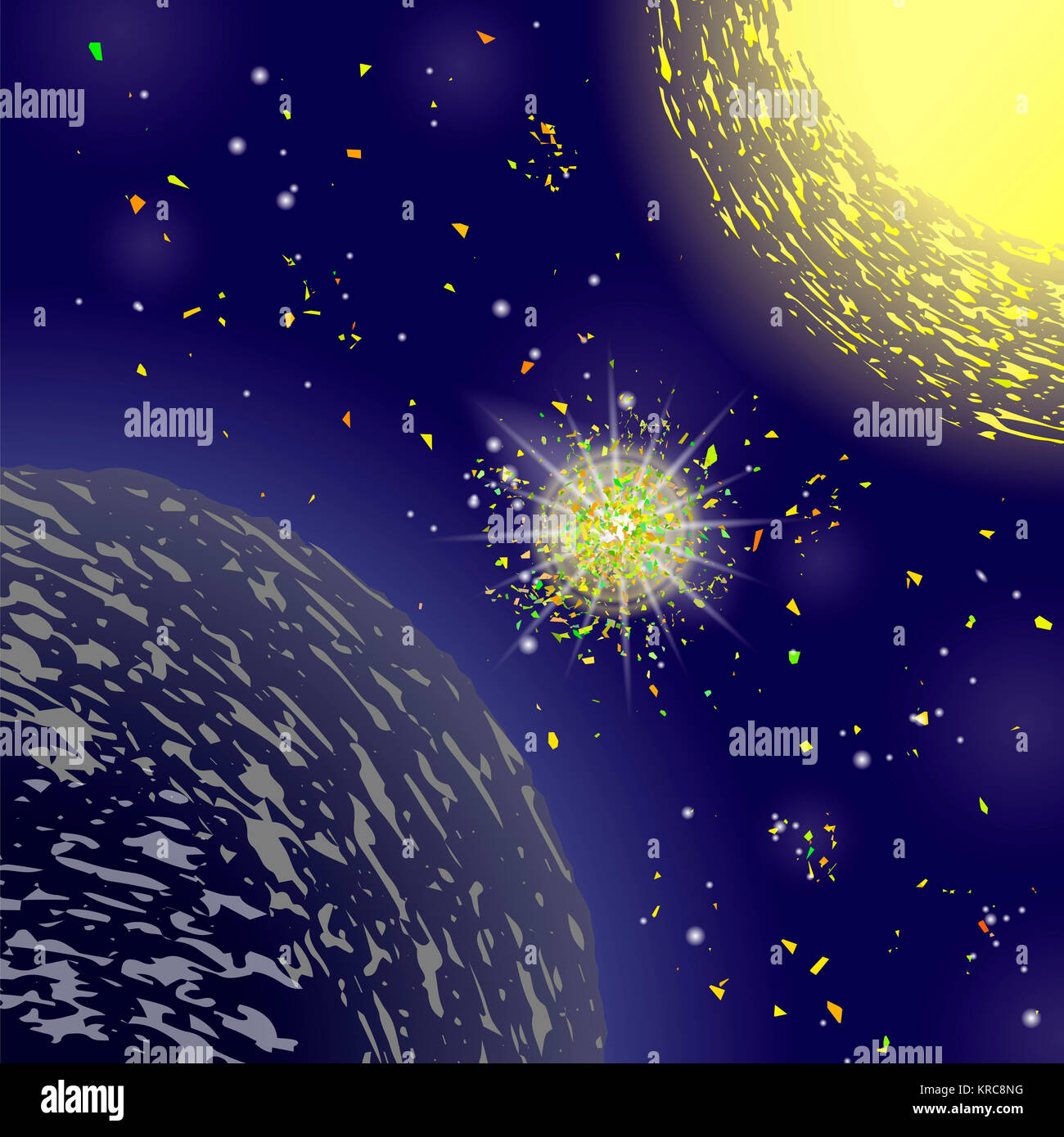 Big Flash Explosion on Blue Space Background Stock Photo - Alamy