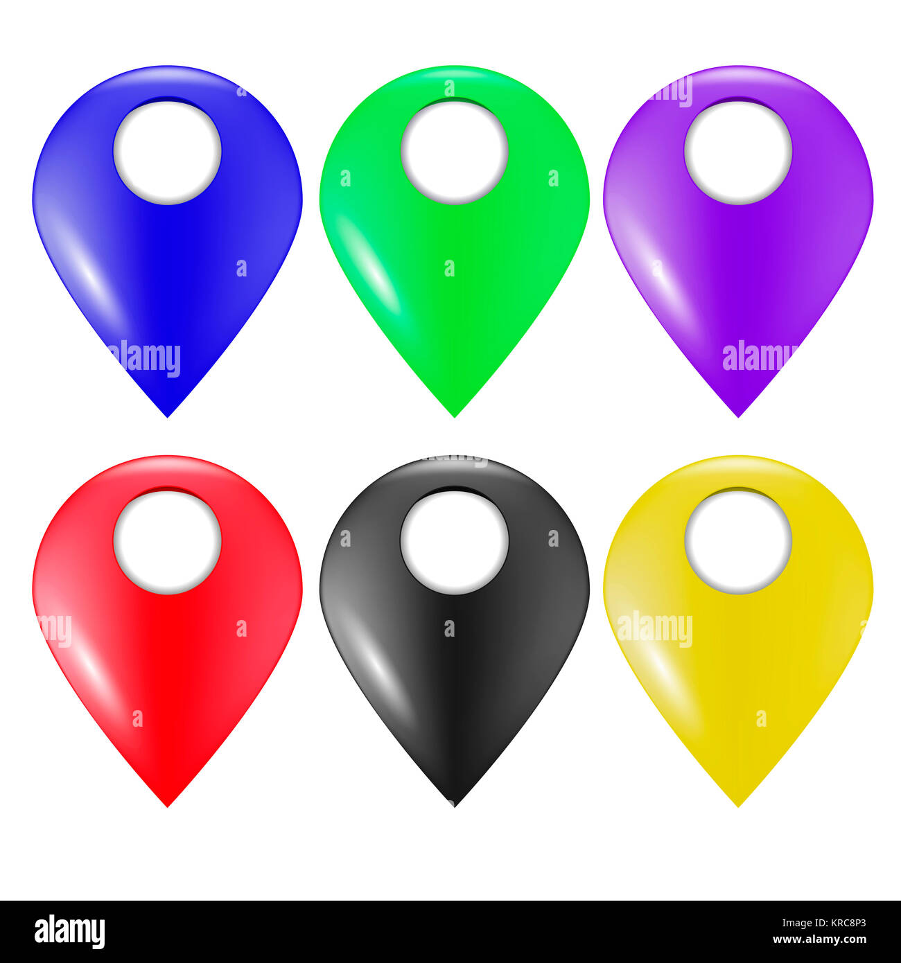 Set of Colorful Marker Icons Isolated Stock Photo - Alamy