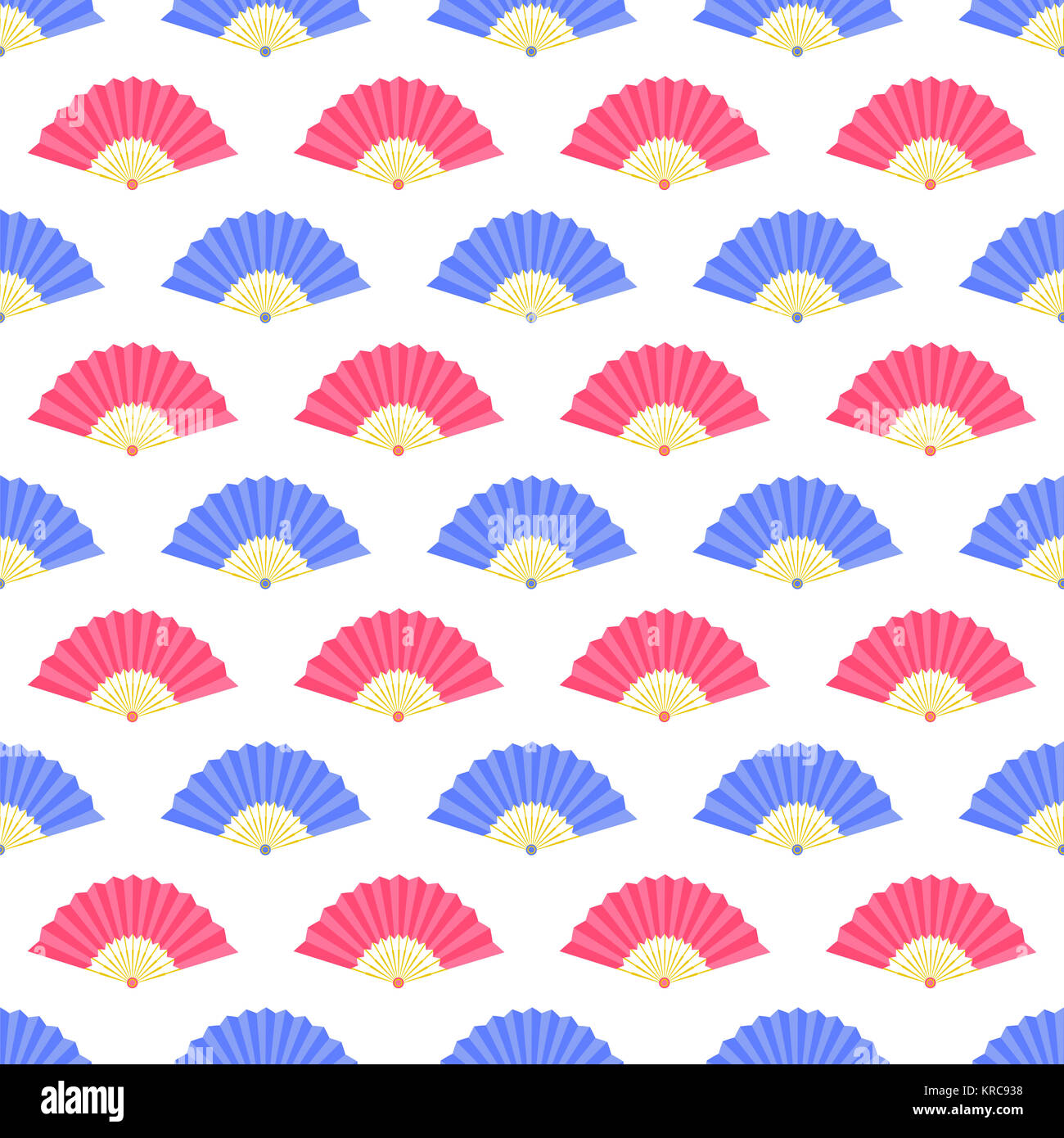 Red Blue Fan Seamless Pattern Stock Photo - Alamy