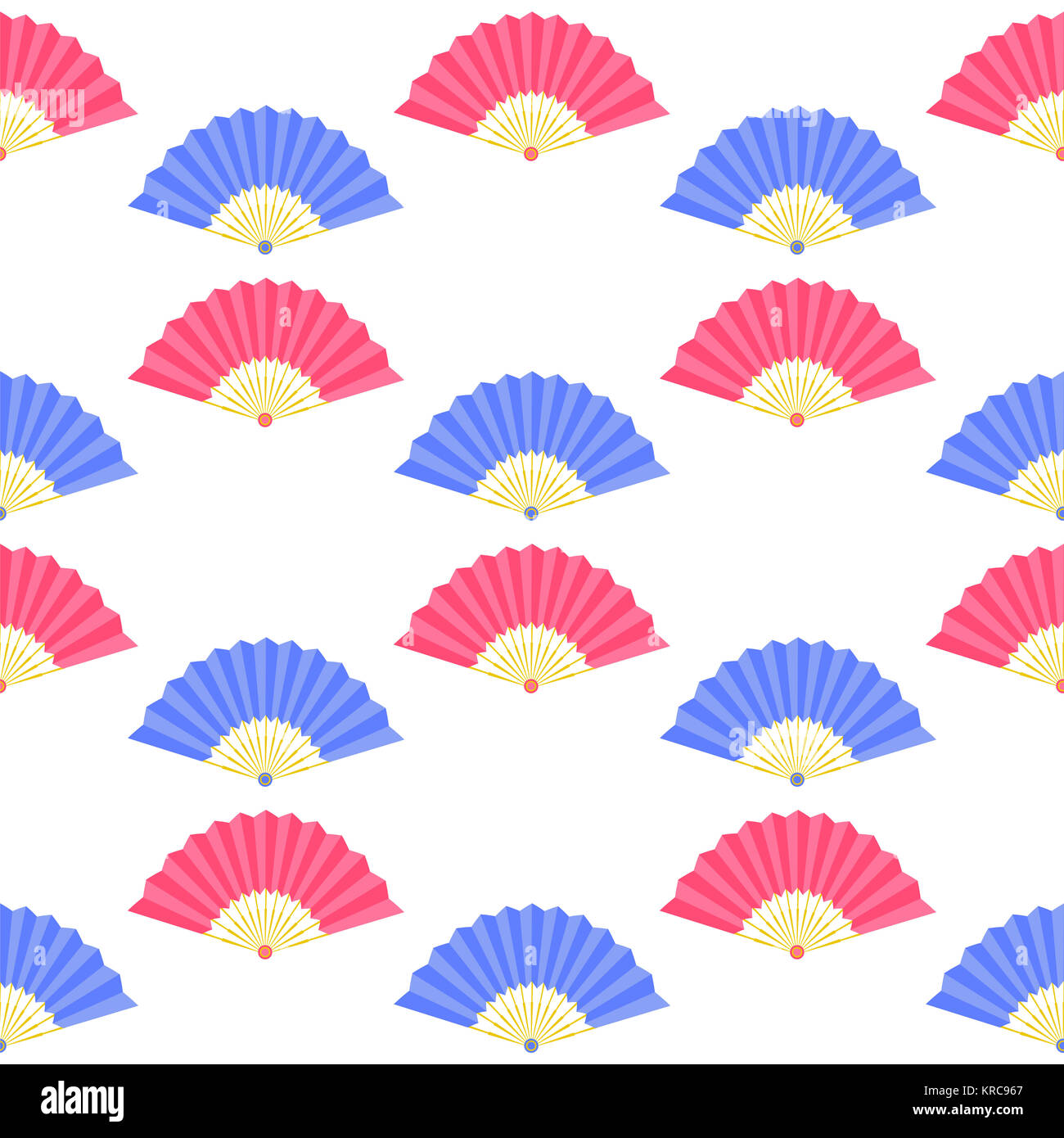 Red Blue Fan Seamless Pattern Stock Photo - Alamy