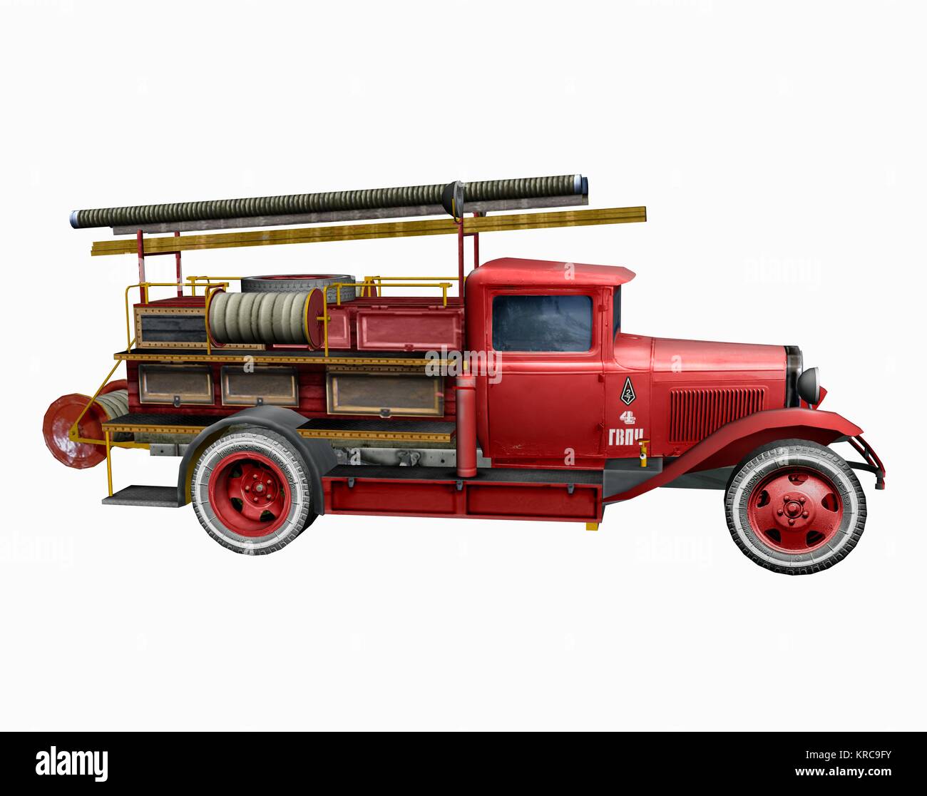 red fire truck released Stock Photo - Alamy