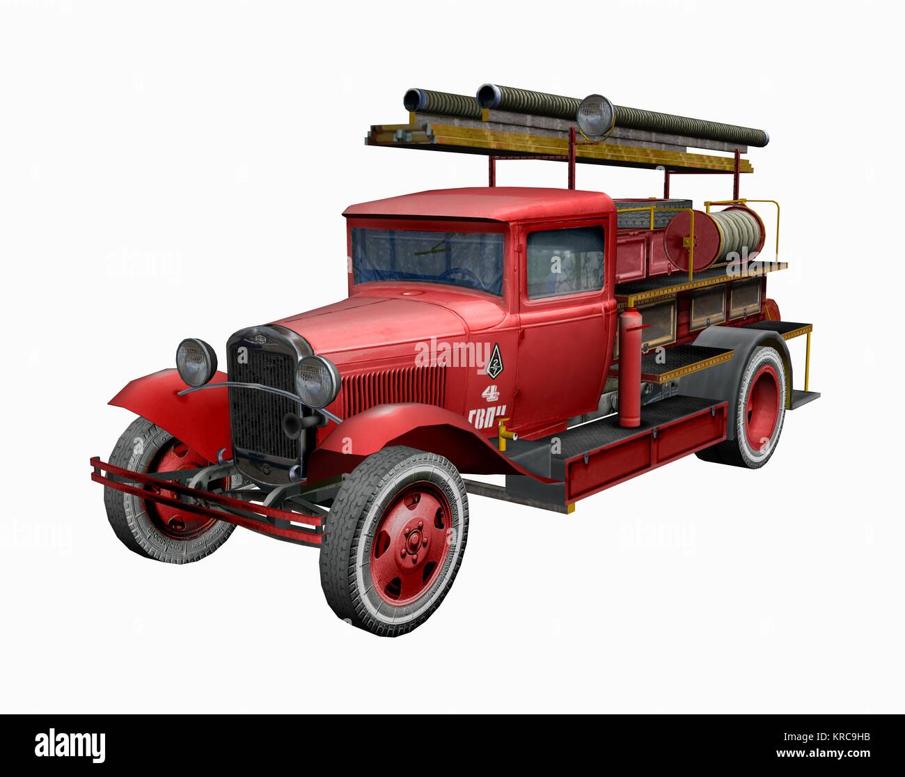 red fire truck released Stock Photo - Alamy
