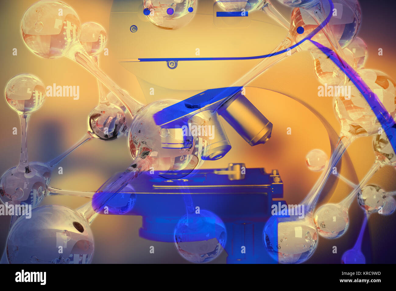 DNA structure against microscope in laboratory Stock Photo - Alamy