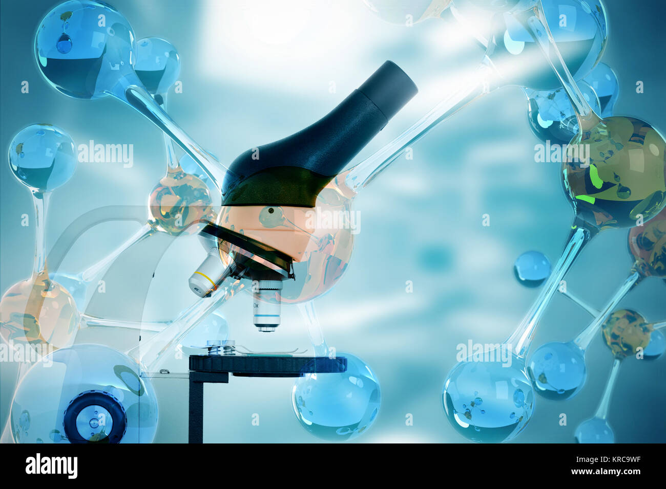 DNA structure against microscope Stock Photo - Alamy