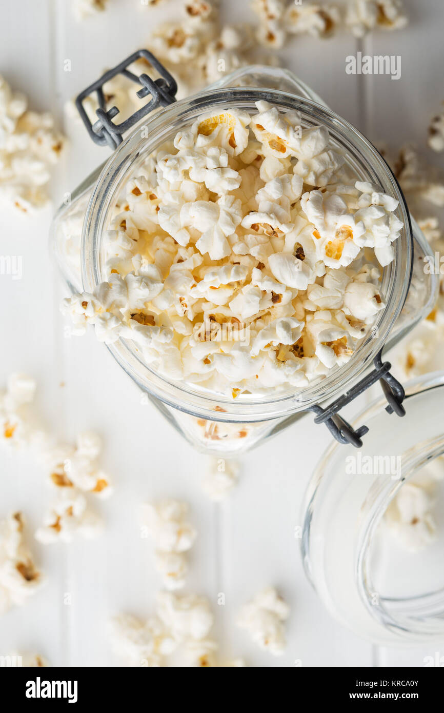Popcorn in jar Stock Photo - Alamy
