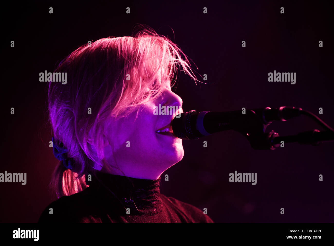 The Canadian electronic music band Austra performs a live concert at ...