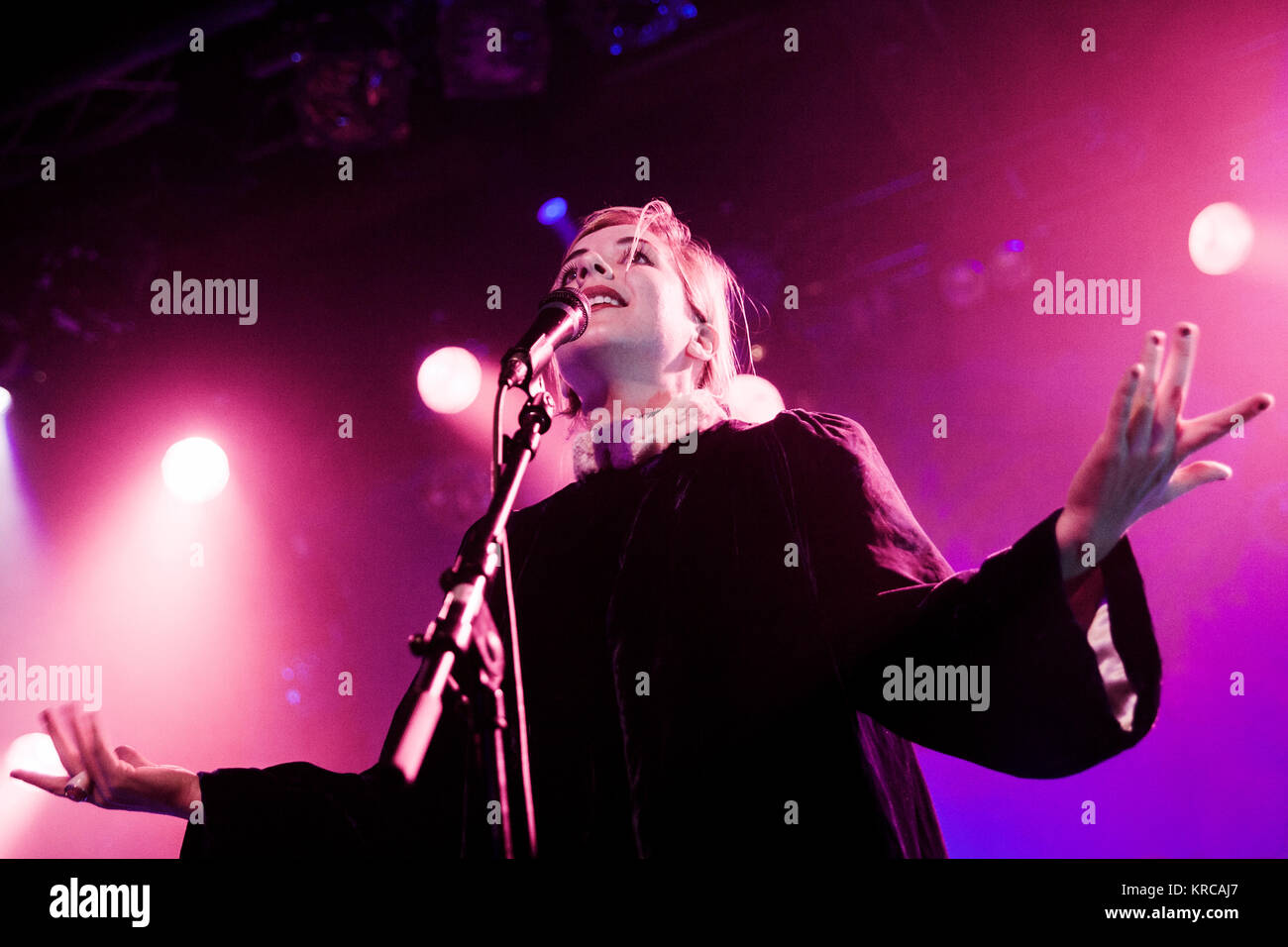 Austra lead singer and musician Katie Stelmanis pictured live on stage ...
