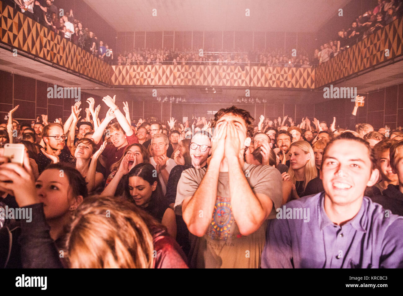 Music lovers and concert crowd attend a concert with the English ...