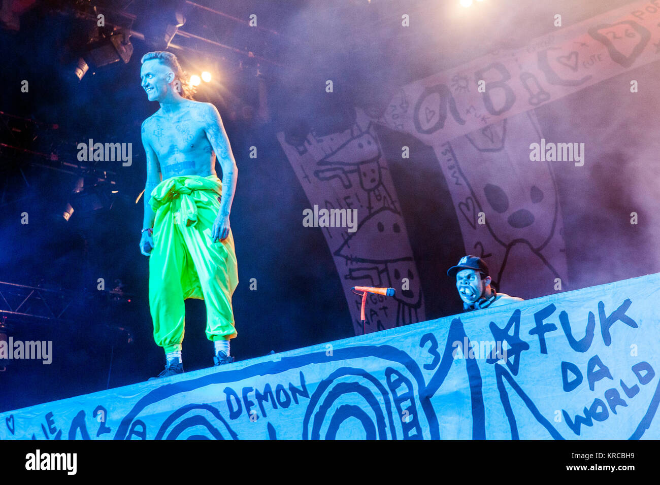 The South African rap duo Die Antwoord performs a live concert at ...